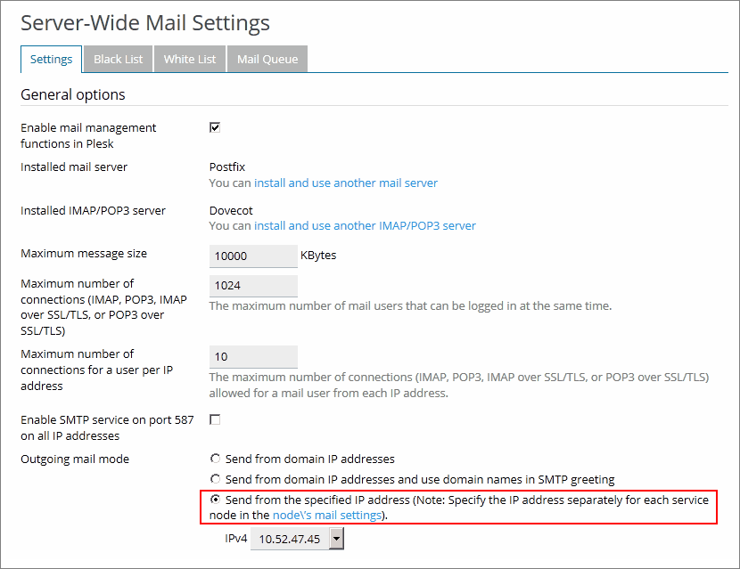 Local and Global Server Settings | Plesk Onyx documentation